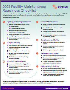 2025 Facility Maintenance Readiness Checklist